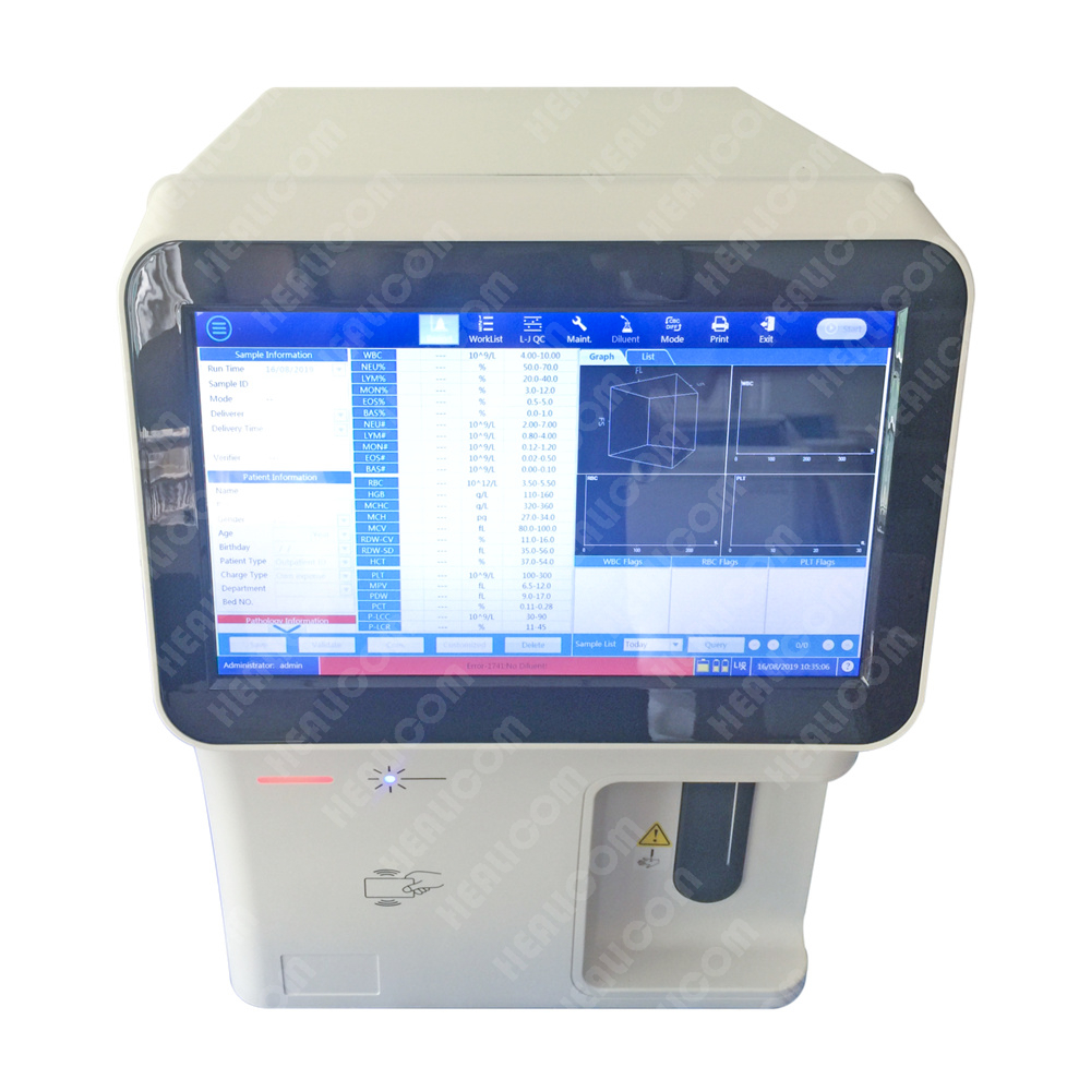 HMA-7518 14 Inch Touch Screen 5 Part Diff Auto Blood Hematology ...